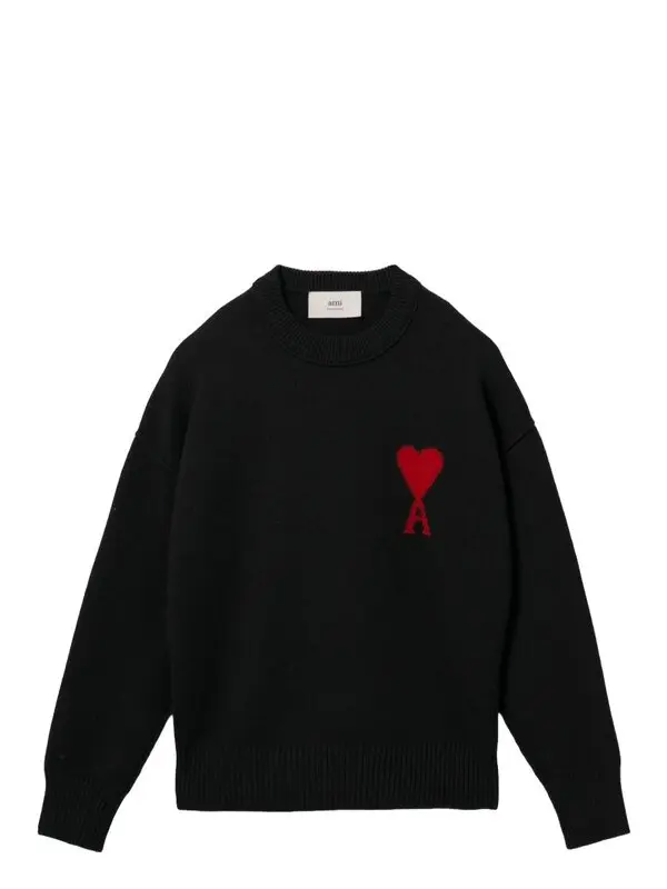 AMI Paris De Coeur Wool Crewneck Sweater - Multicolor