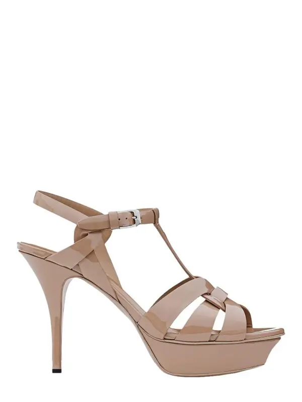 Saint Laurent Tribute Leather Heeled Sandals - Multicolor
