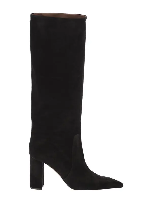 Paris Texas Suede High Leg Pointed Toe Boots - Black