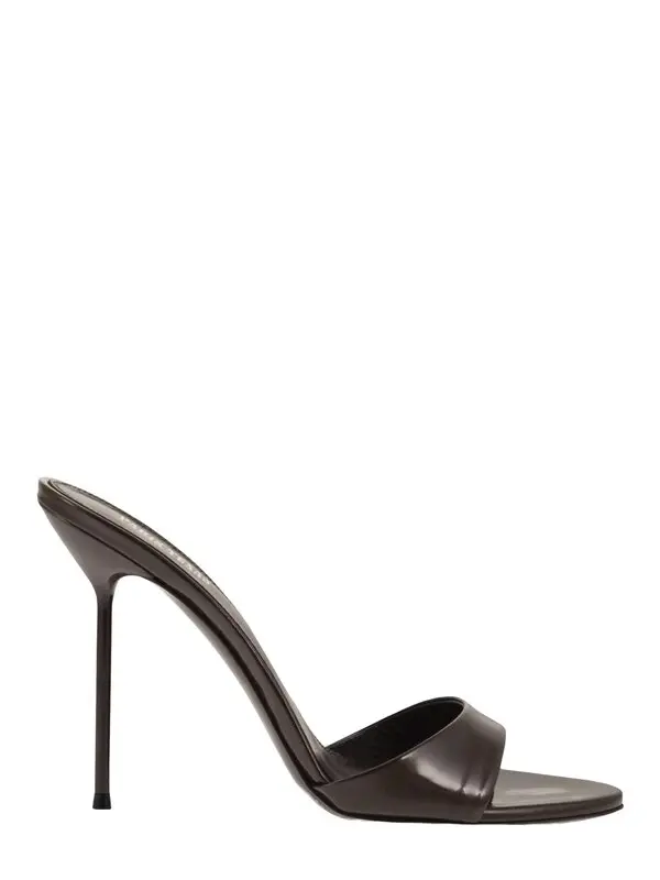 Paris Texas Lidia Mule 105 Patent Leather Stiletto Sandals - Brown
