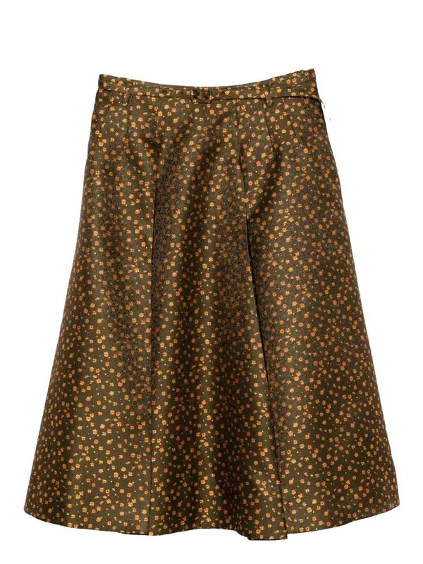 Prada Floral Jacquard A-line Skirt - Multicolor