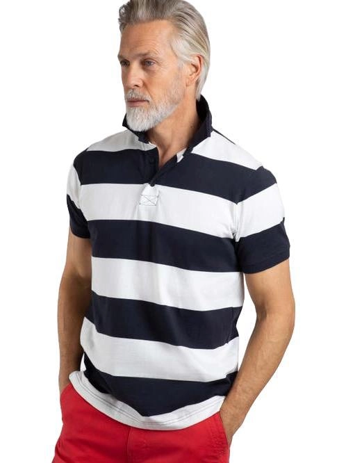 WEIRD FISH Ronald Short Sleeve Polo Shirt - Navy