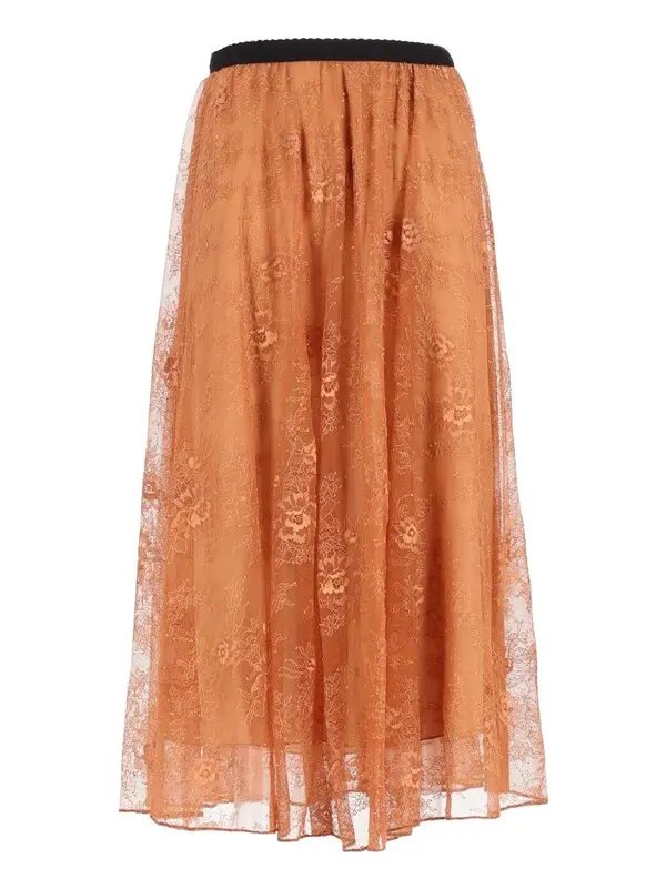 FORTE_FORTE Lace Midi Skirt - Yellow