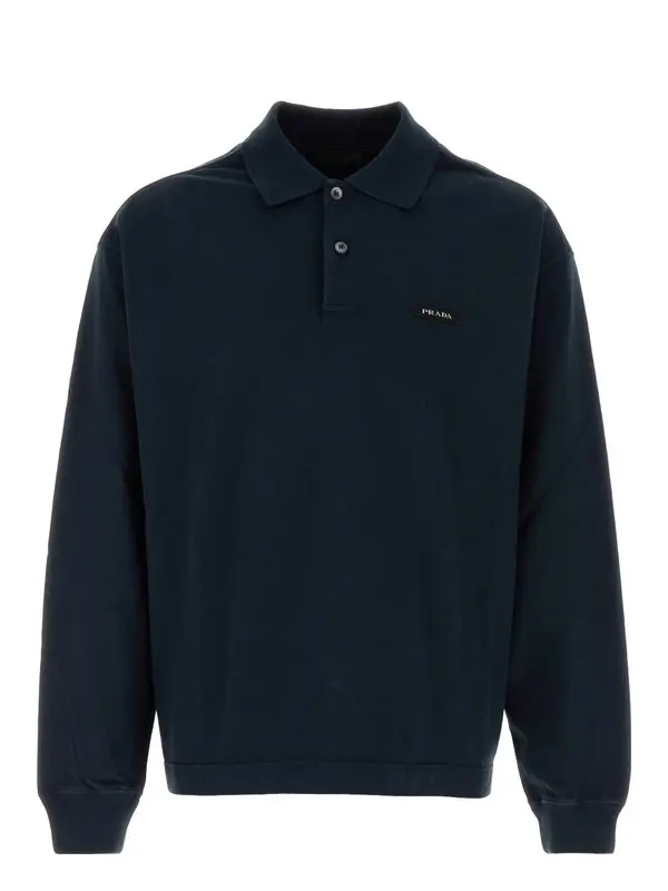 Prada Navy Cotton Polo Shirt - Blue