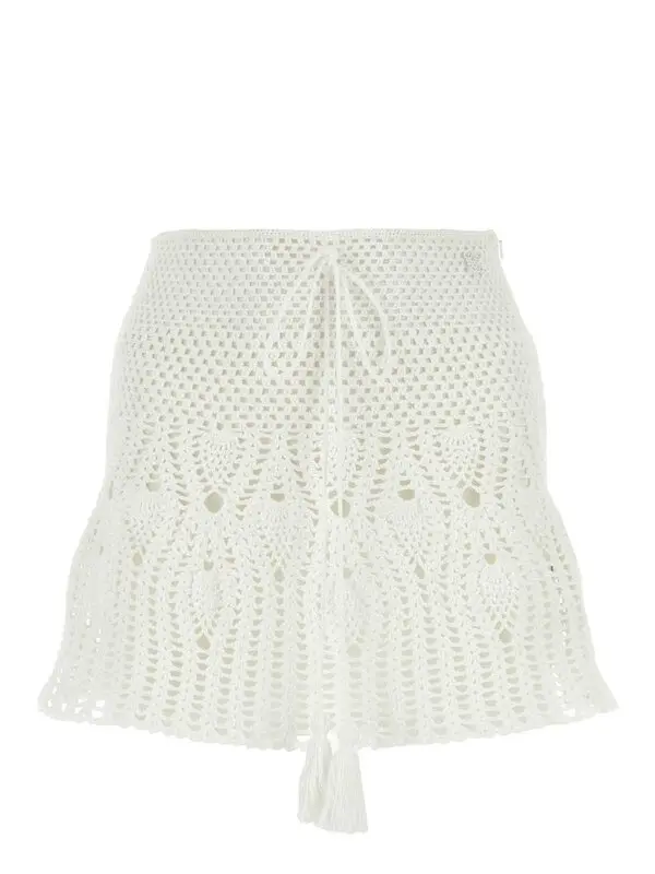 Loewe Crochet Mini Skirt - White