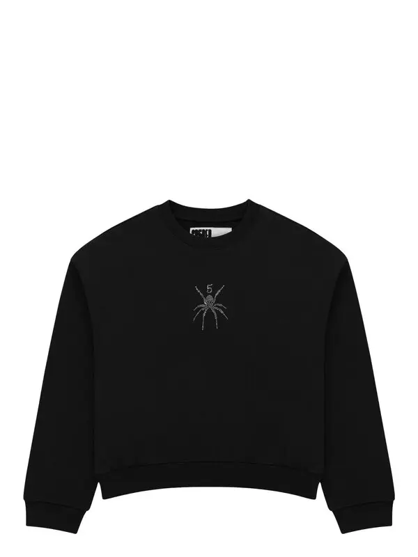 SP5DER Rhinestone Tm Crewneck - Black