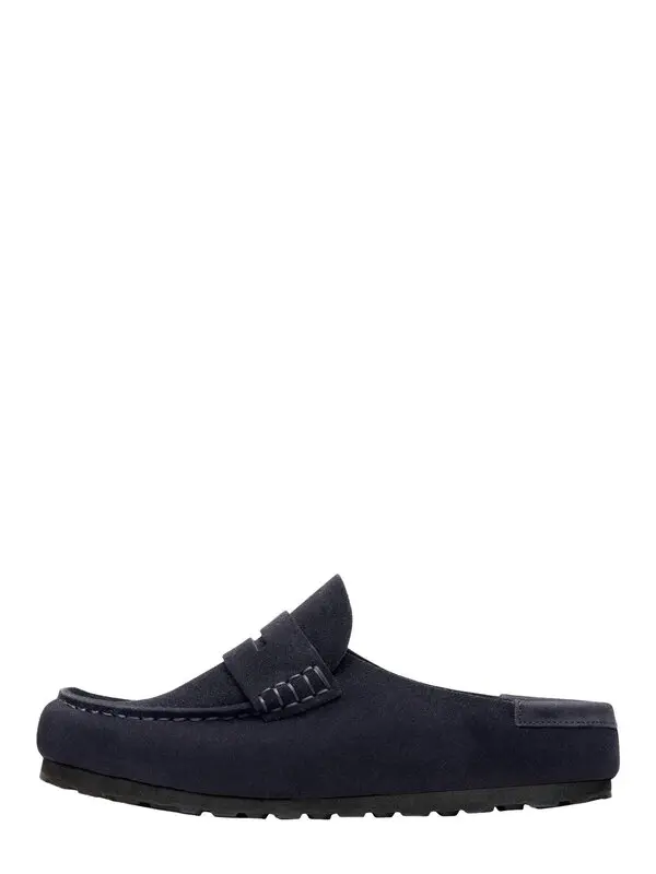 BIRKENSTOCK Naples Suede Nubuck Mules - Midnight Blue