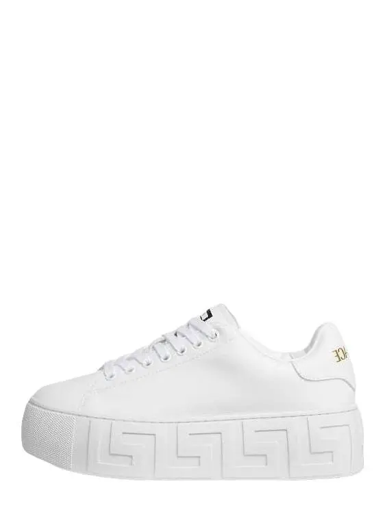 Versace La Greca Platform Sneakers - White