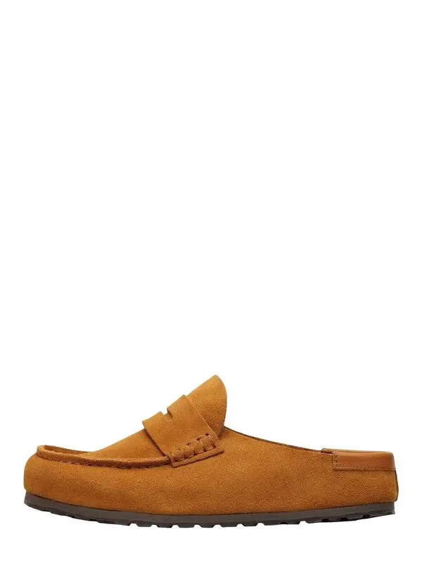 BIRKENSTOCK Naples Wrapped Suede Nubuck Mules - Mink