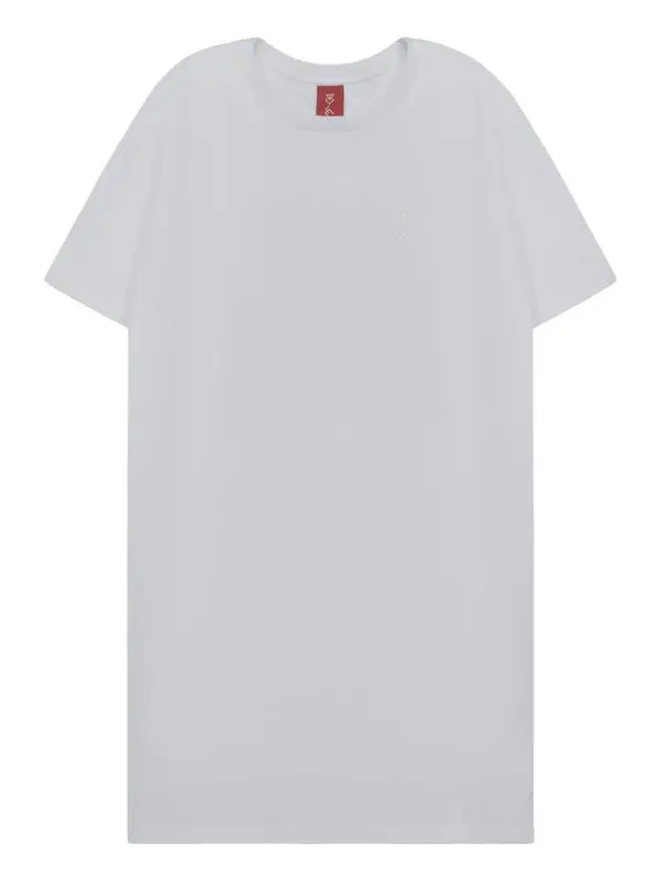 DO WE Longline Cotton T-shirt With Embroidered Logo - White