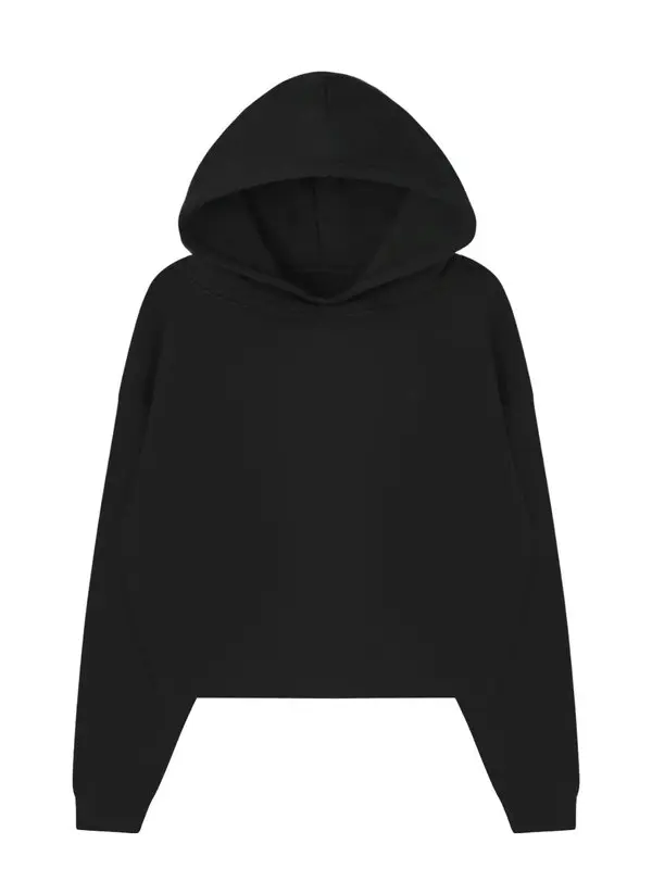 DO WE The Crop Hoodie Premium Therma Fit Fabric - Black
