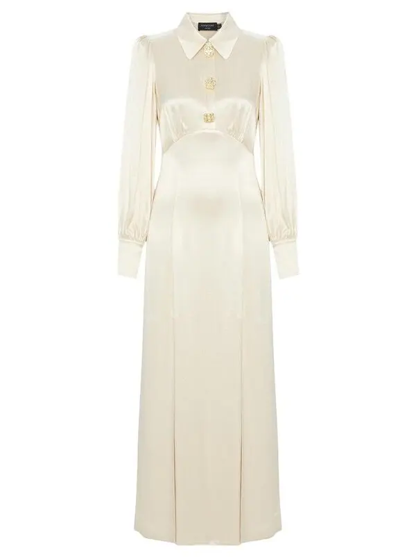 EXQUISE Alivia Long Dress - Beige
