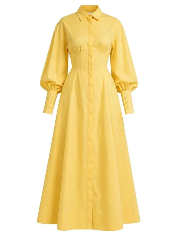 OFUURE Vera Shirt Dress With Voluminous Sleeves - Yellow