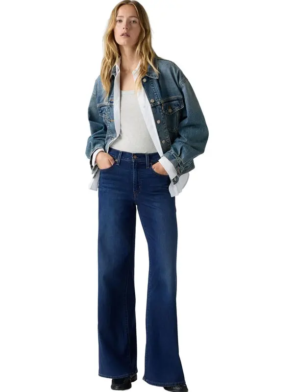 LEVI'S 728 High-rise Wide-leg Jeans - True Blue Dark