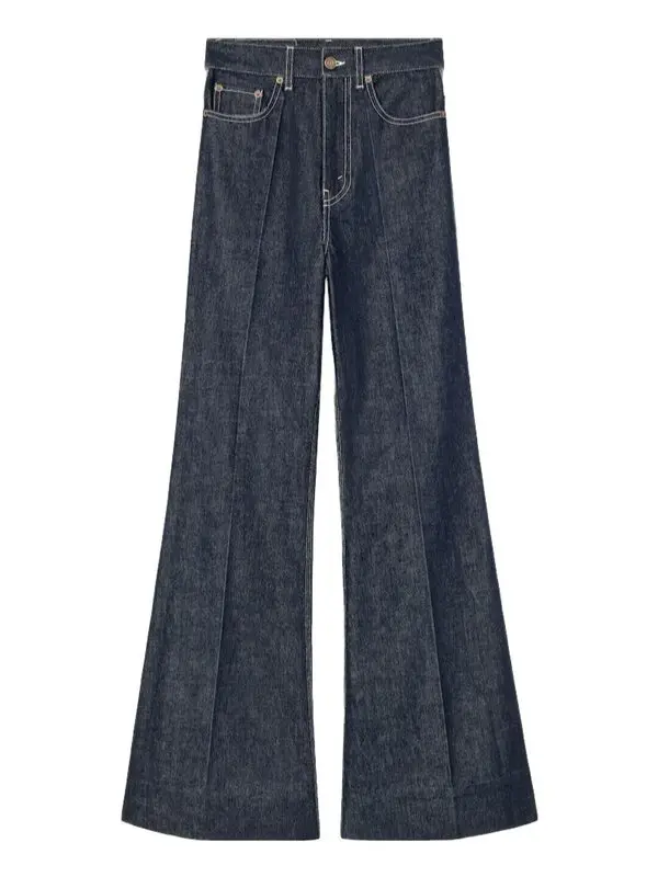 Celine Flare Jeans In Lightweight Cotton Denim - Black
