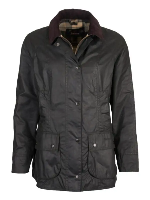 Barbour Waxed Cotton Long-sleeved Coat - Black