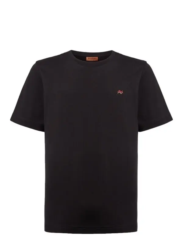 Missoni Logo Embroidered Crewneck T-shirt - Black