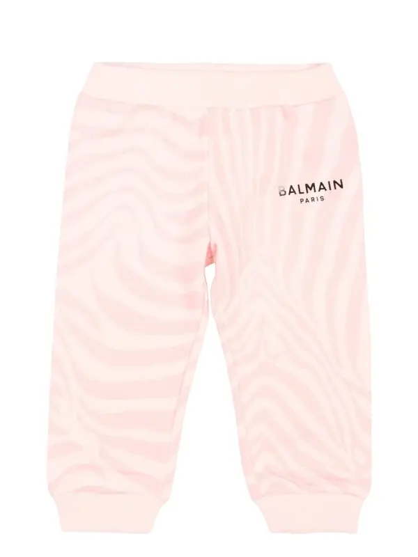 Balmain Zebra Print Track Pants - Pink