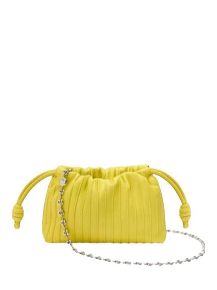Loewe Mini Flamenco Pleats Purse In Nappa Lambskin - Lemon