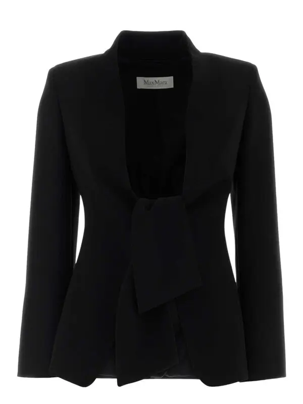 Max Mara Tie-front Blazer - Black