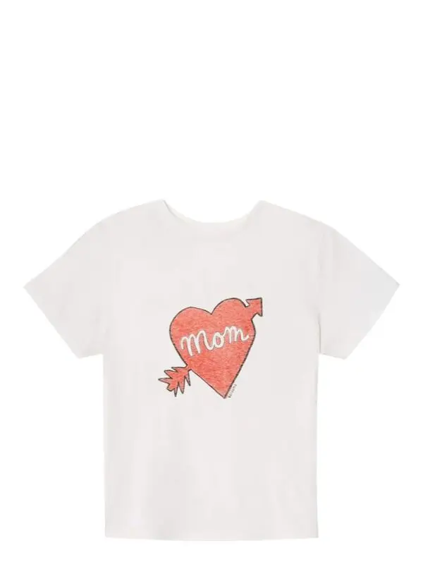 RE/DONE Crew Neck Short-sleeved T-shirt With Heart Print - White
