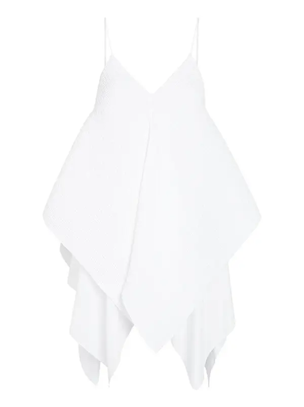 JW Anderson Pleated Asymmetric Chiffon Top - White