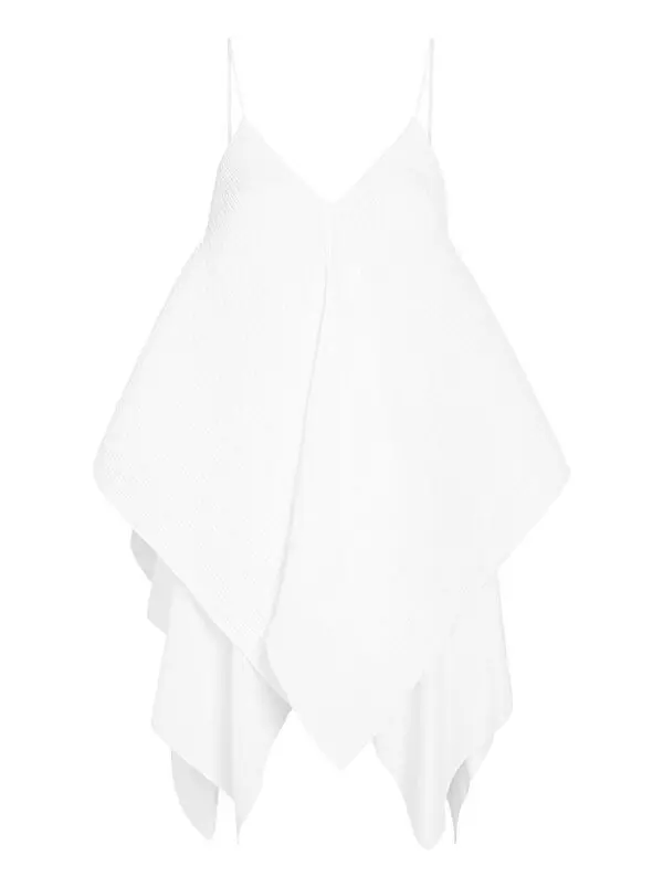 JW Anderson Pleated Asymmetric Chiffon Top - White