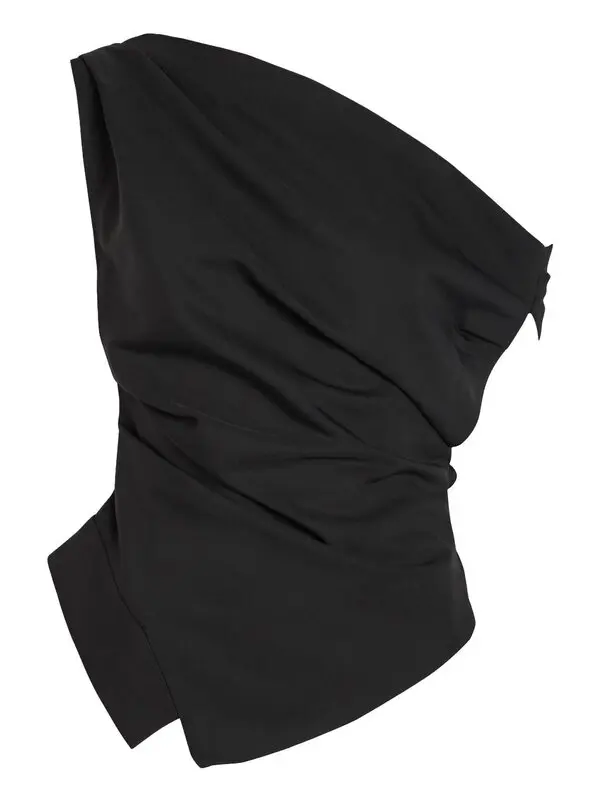 RÓHE Asymmetric Off-the-shoulder Top With Lapel Detail - Black