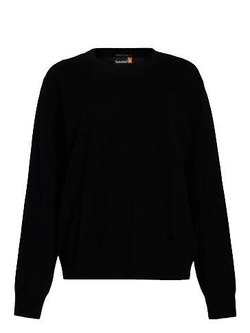 Timberland Embroidered Logo Wool Blend Sweater - Black