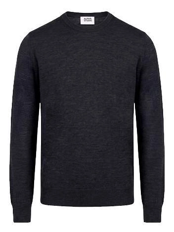 Alpha Studio Merino Wool Crewneck Sweater - Grey