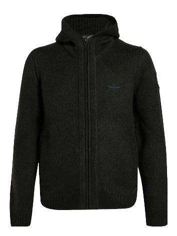 AERONAUTICA MILITARE Wool & Nylon Zip-up Cardigan - Green
