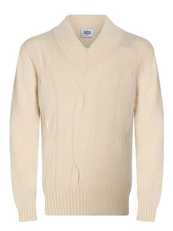 Alpha Studio Cashmere V-neck Sweater - Beige