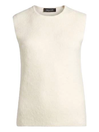 Fabiana Filippi Sleeveless Crewneck Sweater In Virgin Wool, Mohair Wool, Polyamide, Wool, And Elastane - Cream