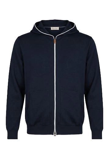 Paul & Shark Midnight Virgin Wool & Cashmere Cardigan - Blue
