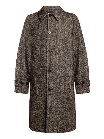 Officine Générale Double-breasted Tweed Herringbone Coat - Brown