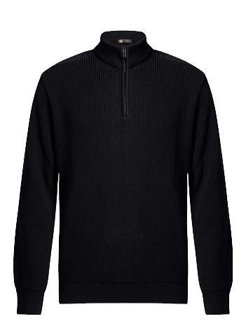 Paul & Shark Virgin Wool And Silk Half-zip Sweater - Blue