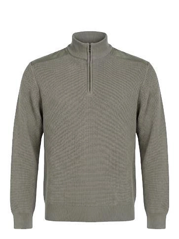 Paul & Shark Virgin Wool And Silk Half-zip Sweater - Grey
