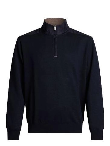 Paul & Shark Virgin Wool Half-zip Sweater - Blue