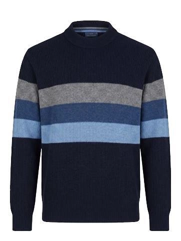Paul & Shark Striped Wool-nylon Crewneck Sweater - Blue