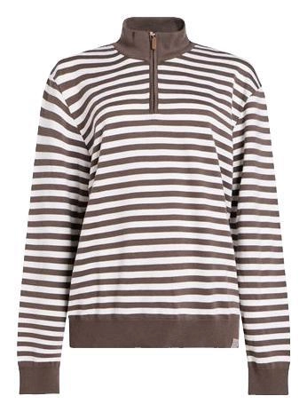 Paul & Shark Virgin Wool And Cashmere Striped Half-zip Sweater - Grey