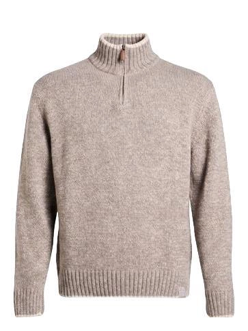 Paul & Shark Virgin Wool And Cashmere Half-zip Turtleneck Sweater - Grey