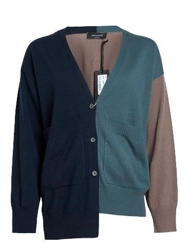 Fabiana Filippi Cashmere Asymmetric V-neck Cardigan - Blue