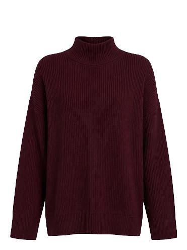 KAOS Ribbed Turtleneck Sweater - Red