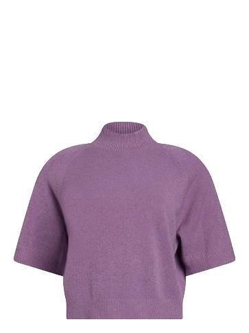 MANILA GRACE Short Sleeve Mock Neck Knit - Lilac