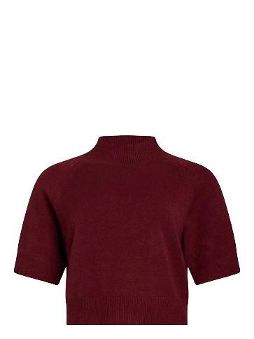 MANILA GRACE Short Sleeve Mock Neck Knit - Red