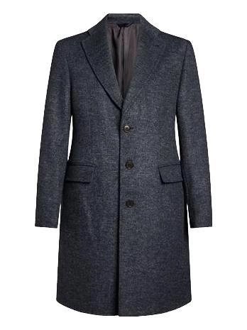 TOMBOLINI Single-breasted Wool Blend Coat - Blue
