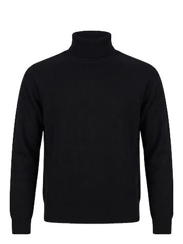 GENTRYPORTOFINO Virgin Wool Cashmere Turtleneck - Black