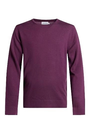 Calvin Klein Wool Crewneck Sweater With Embroidered Logo - Red