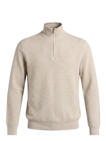 Polo Ralph Lauren Quarter Zip Piqué Sweater - Sand