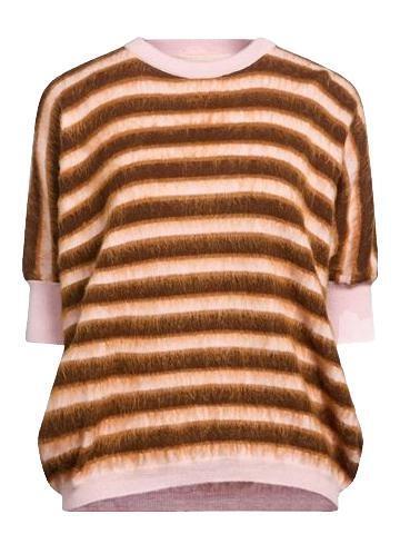 Marni Striped Virgin Wool Sweater - Brown